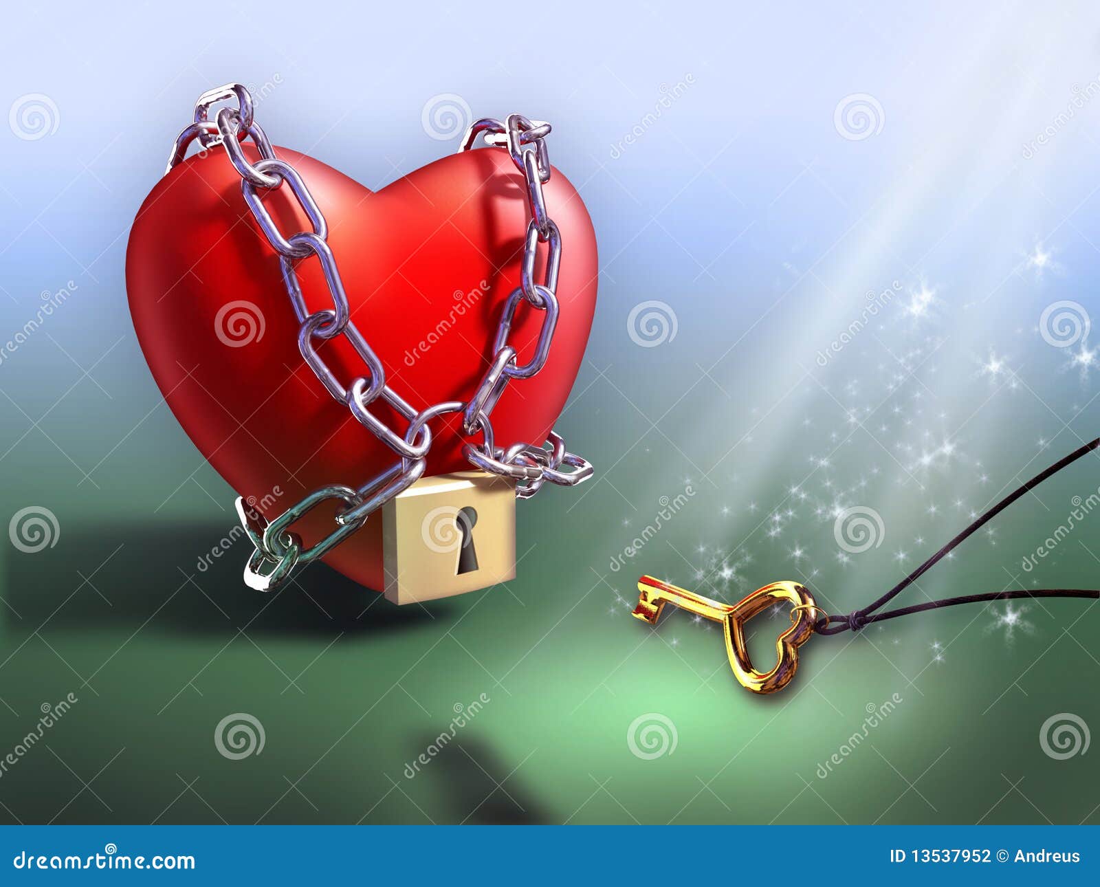 Chained heart stock illustration. Illustration of blue - 13537952