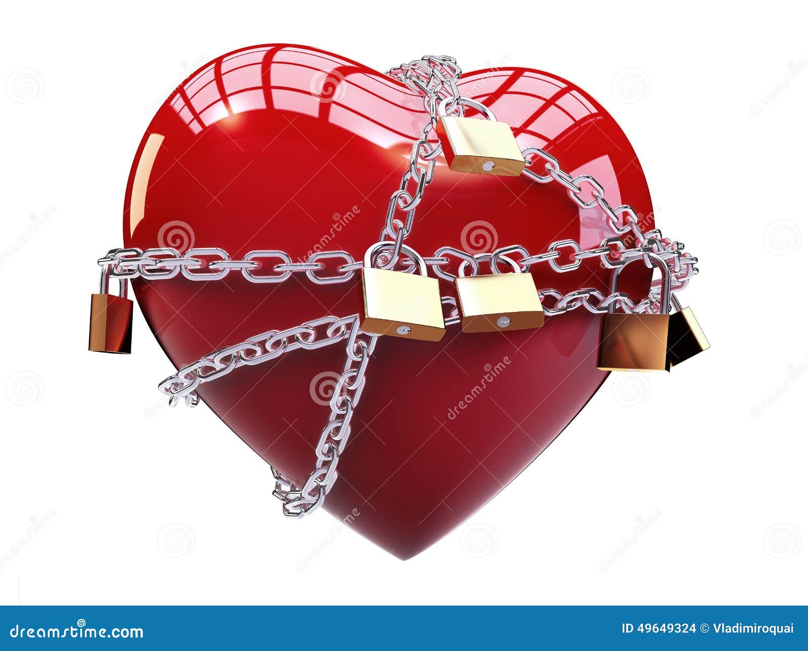 Chained Heart Tattoo With Lock