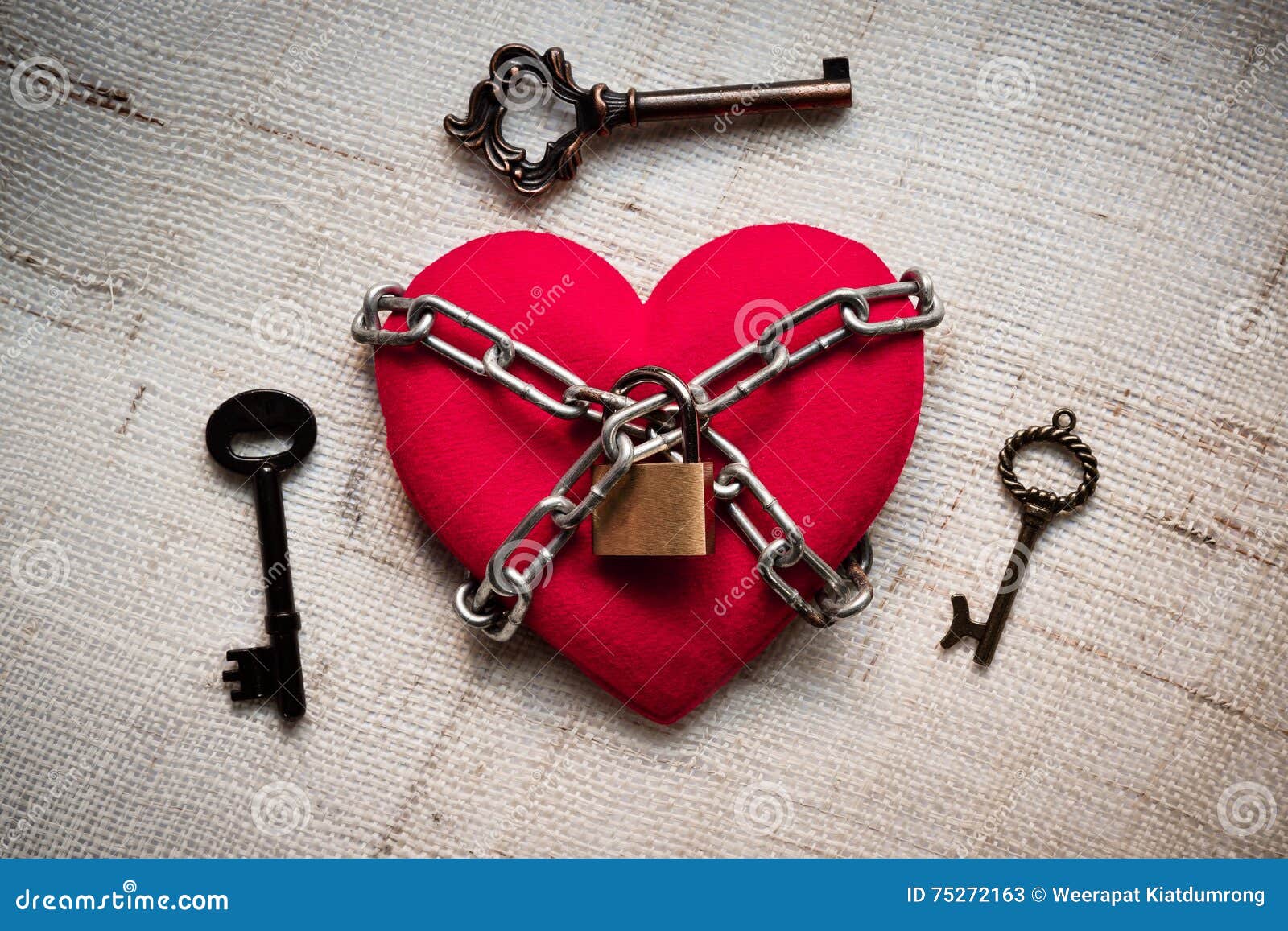 Chained heart with key stock image. Image of lock, abstract - 75272163