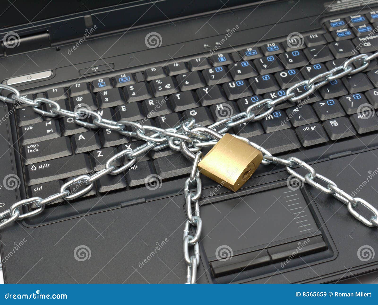 Chained laptop stock image. Image of chain, security, safe - 8565659