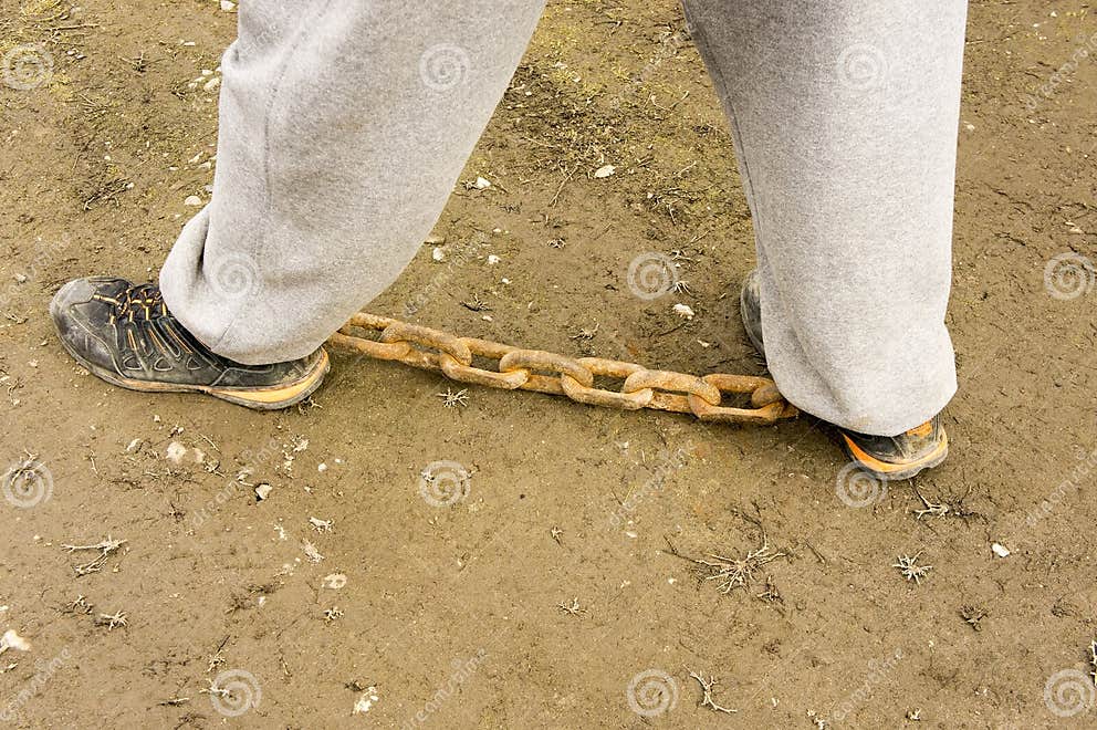 Chained legs stock photo. Image of sentence, straddle - 38527752