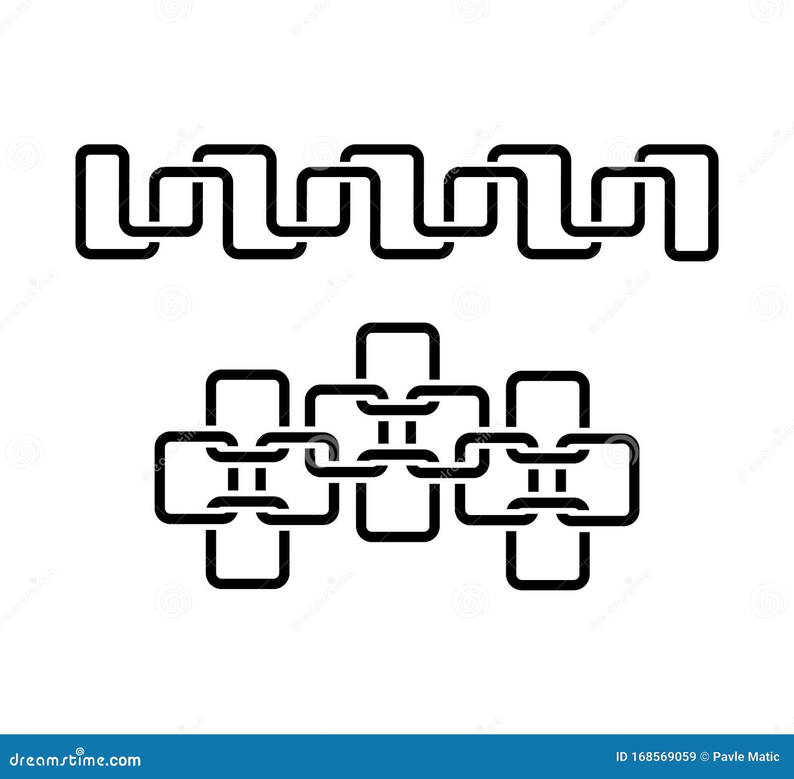 Chained logo sign on white stock vector. Illustration of geometric ...