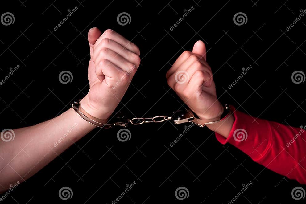Chained Love. stock photo. Image of couple, handcuffs - 10878910