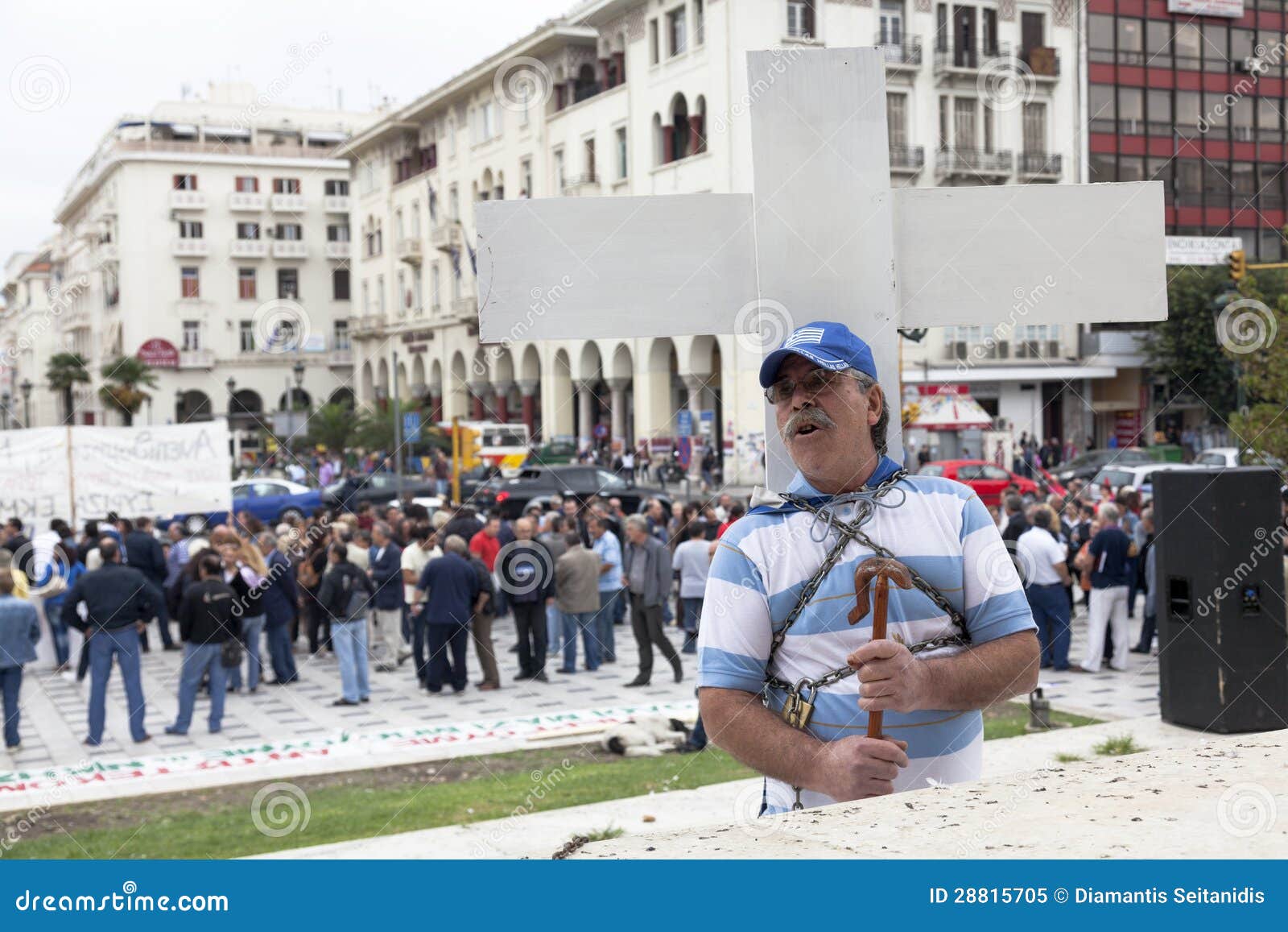 Chained man protesting editorial image. Image of protest - 28815705