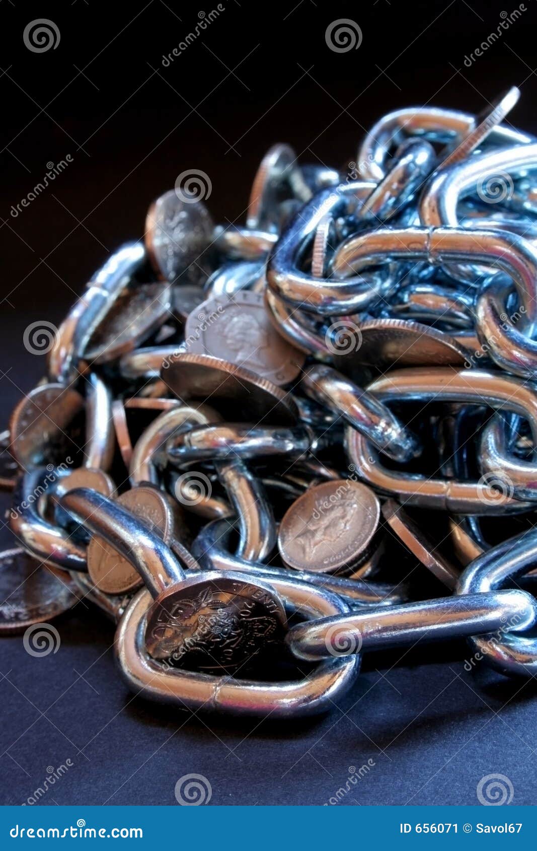 Chained money stock image. Image of coins, money, financial - 656071