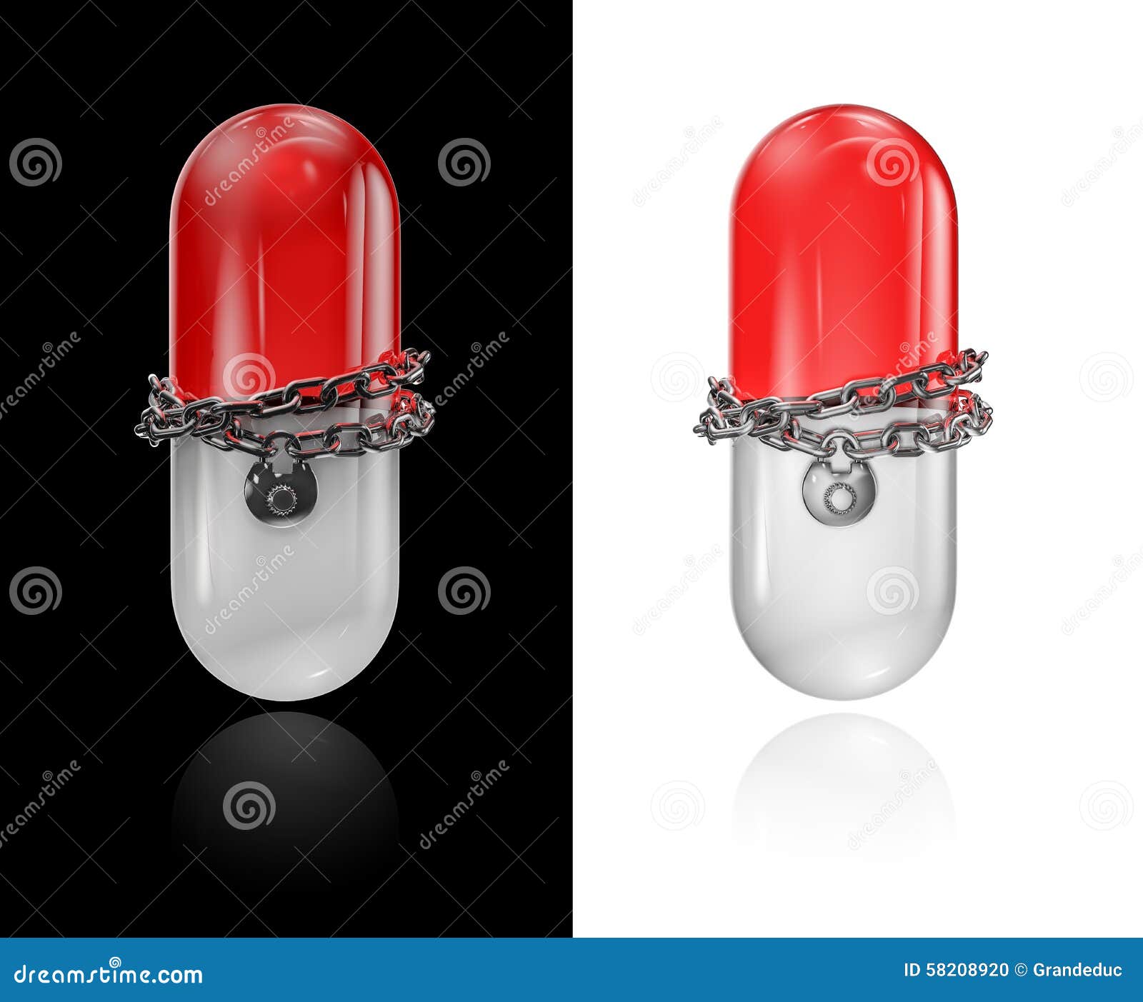 Chained pill stock illustration. Illustration of care - 58208920