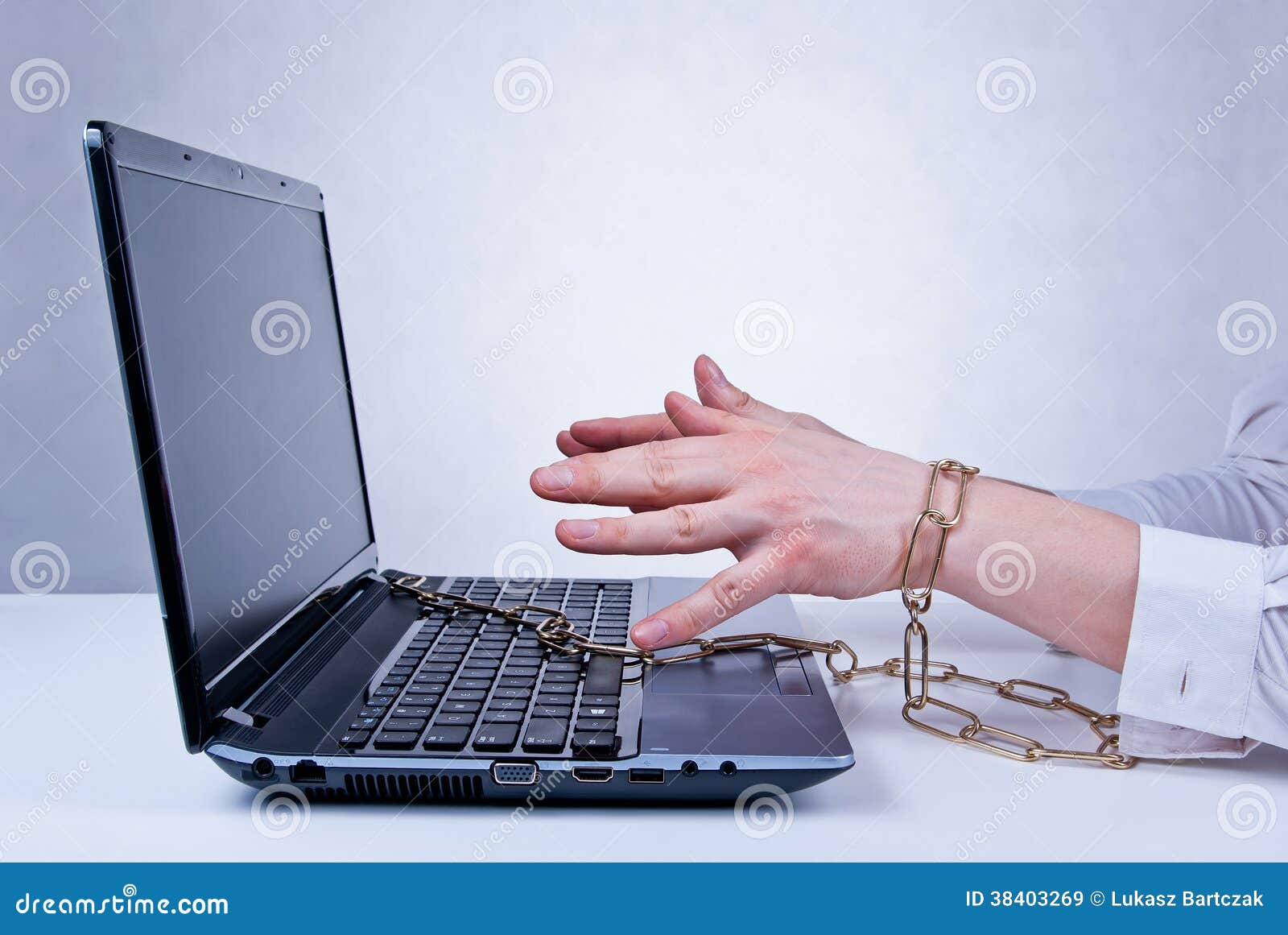 Chained to the computer stock image. Image of overtime - 38403269
