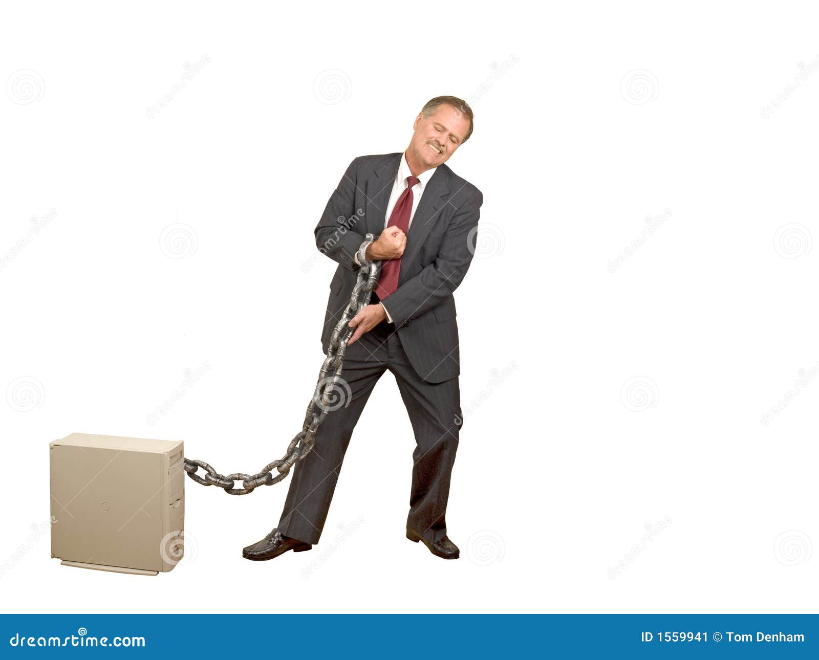 Chained to PC stock image. Image of corporate, stuck, prisoner - 1559941