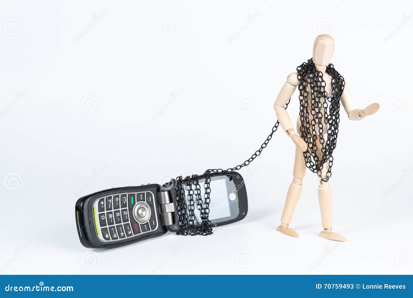 Chained to the Phone stock image. Image of mobile, chained - 70759493