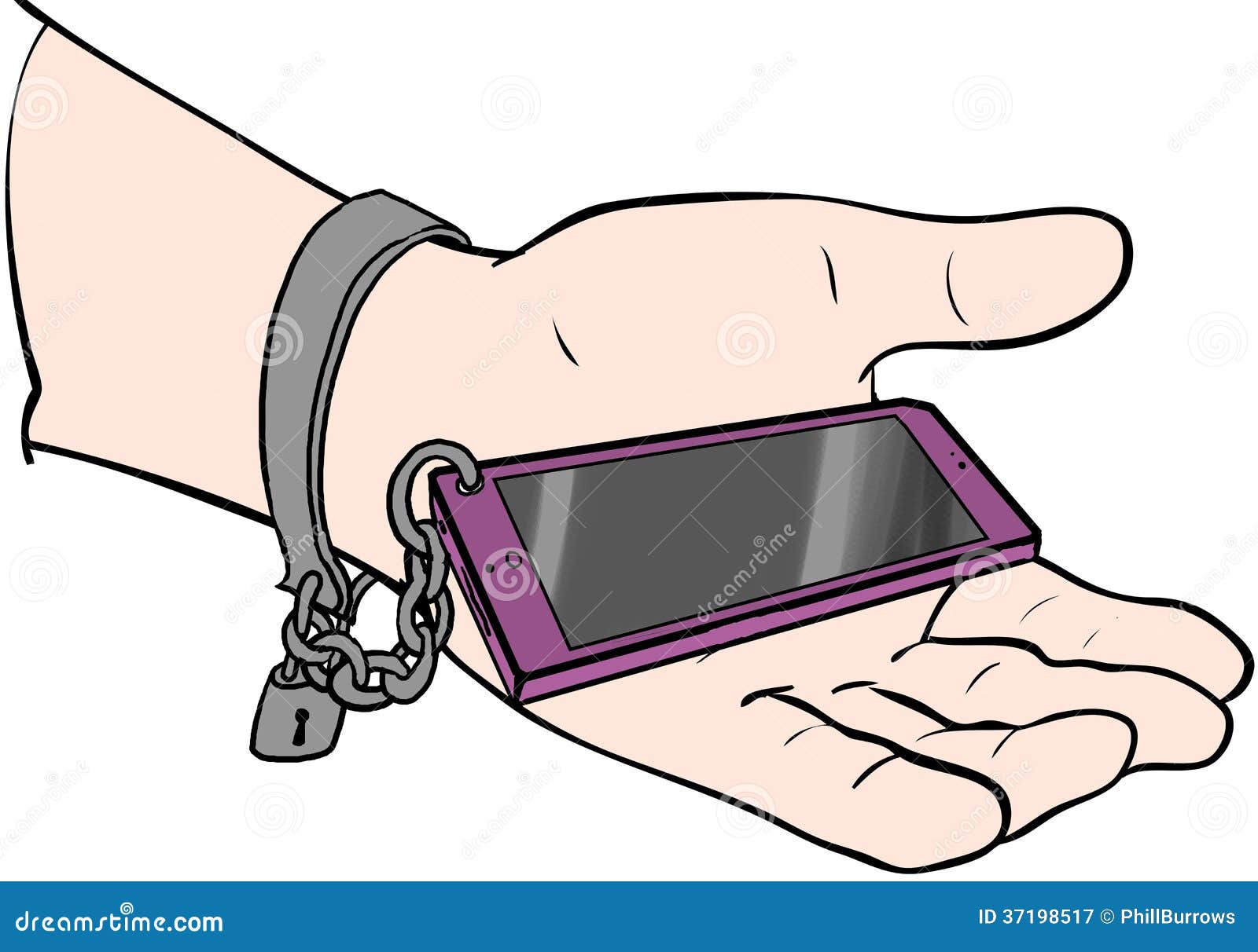 Chained To PC Vector Illustration | CartoonDealer.com #43659478