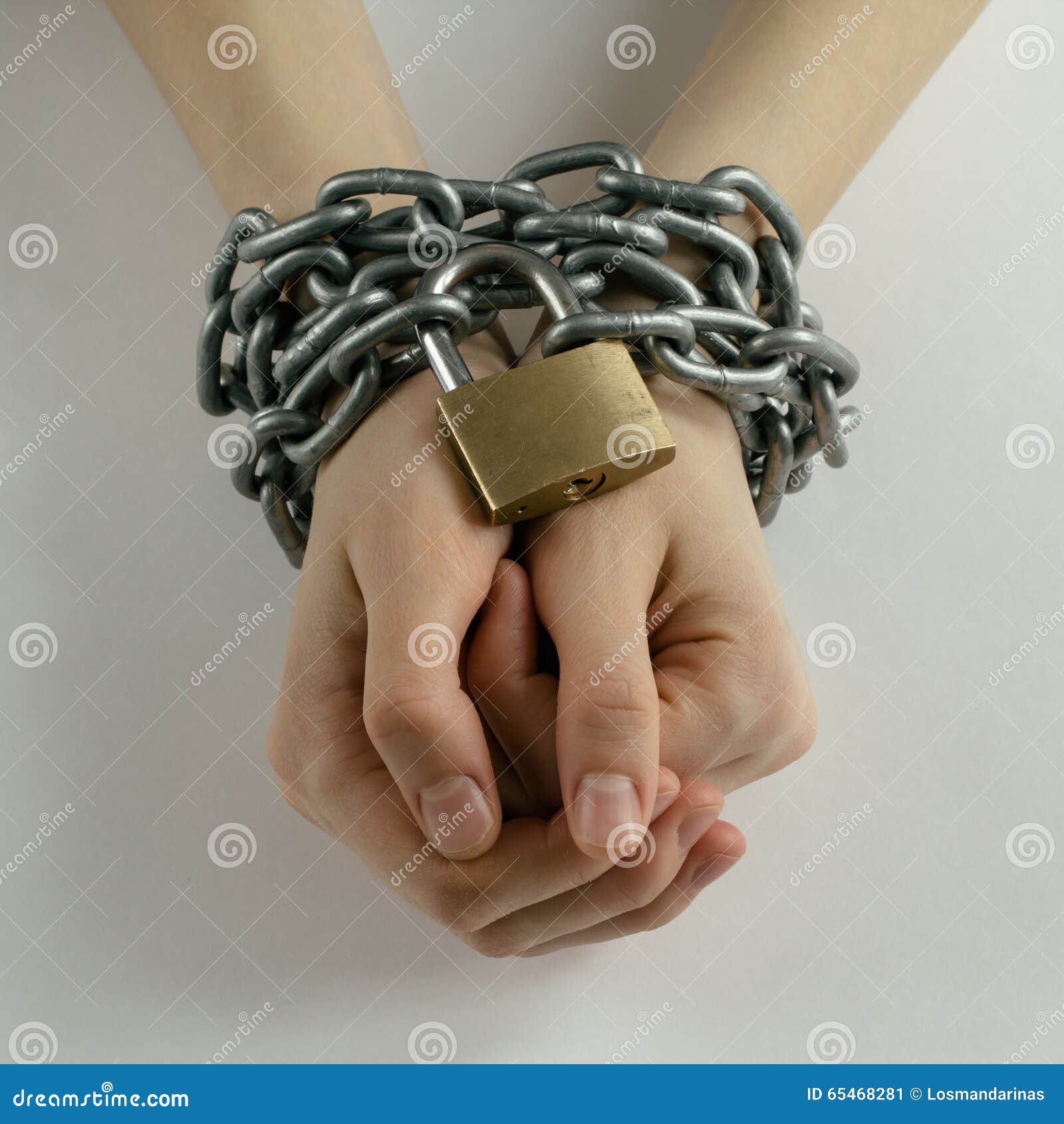 Chained woman s hands stock image. Image of wrapped, human - 65468281