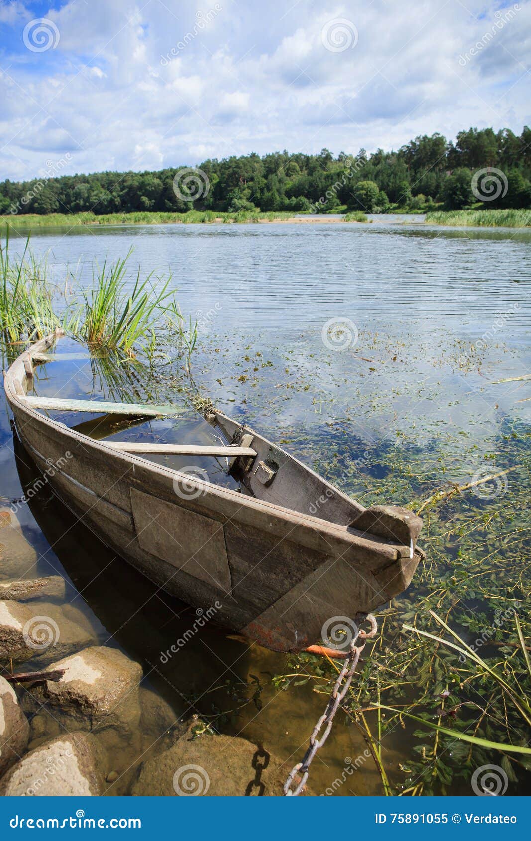 The Boat Drowned In The Mediterranean. Filled With Water. Athens ...