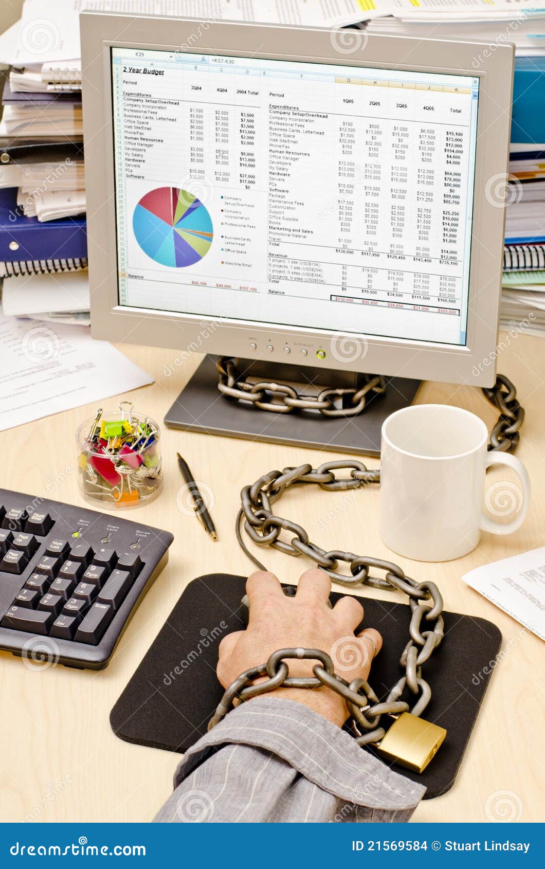Chained at Work stock photo. Image of corporate, chain - 21569584