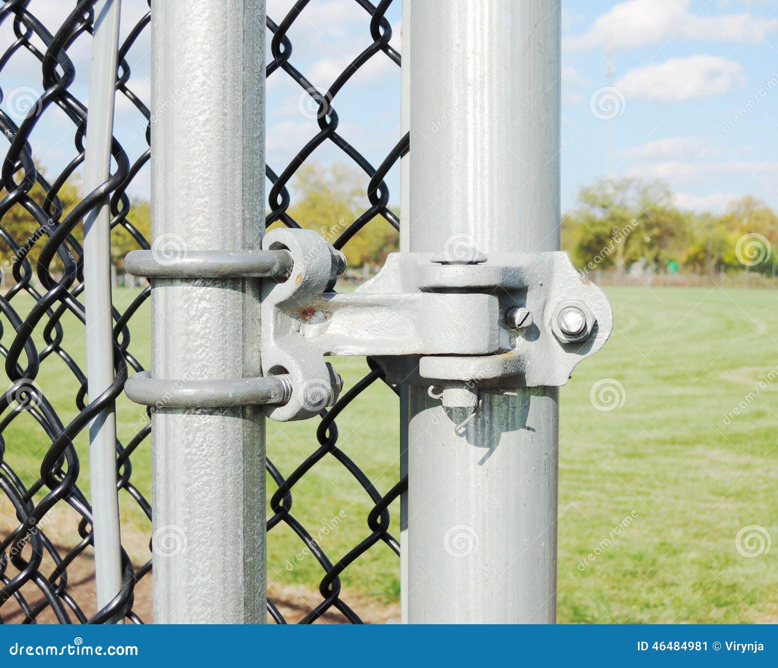 Chainlink fence hardware stock image. Image of rusty - 46484981