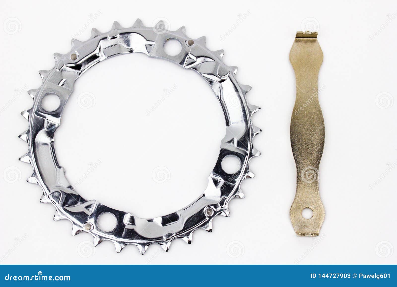 The chainring and tool stock image. Image of tool, bike - 144727903
