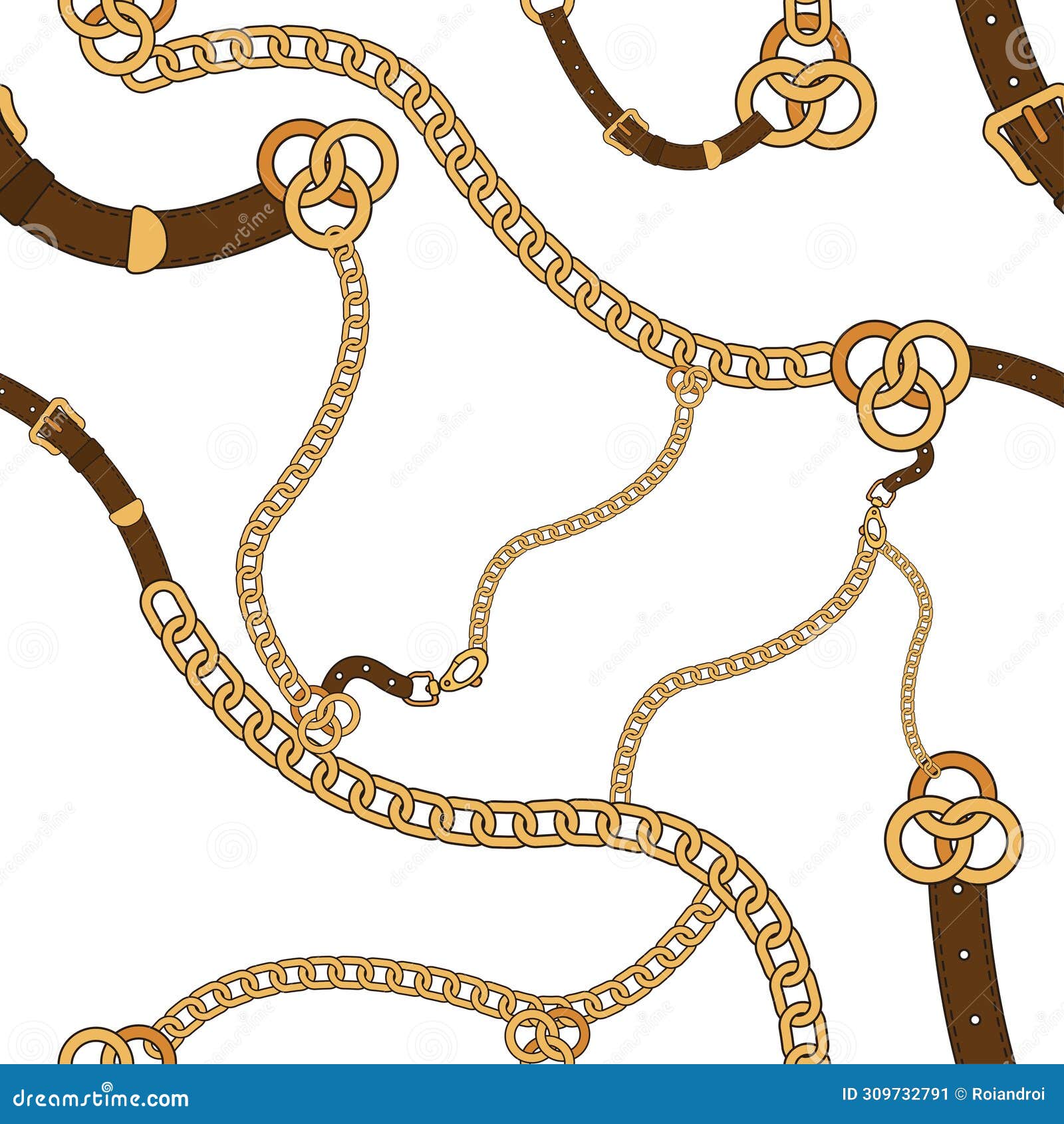 Chains and Belts Vector Seamless Pattern Stock Vector - Illustration of ...