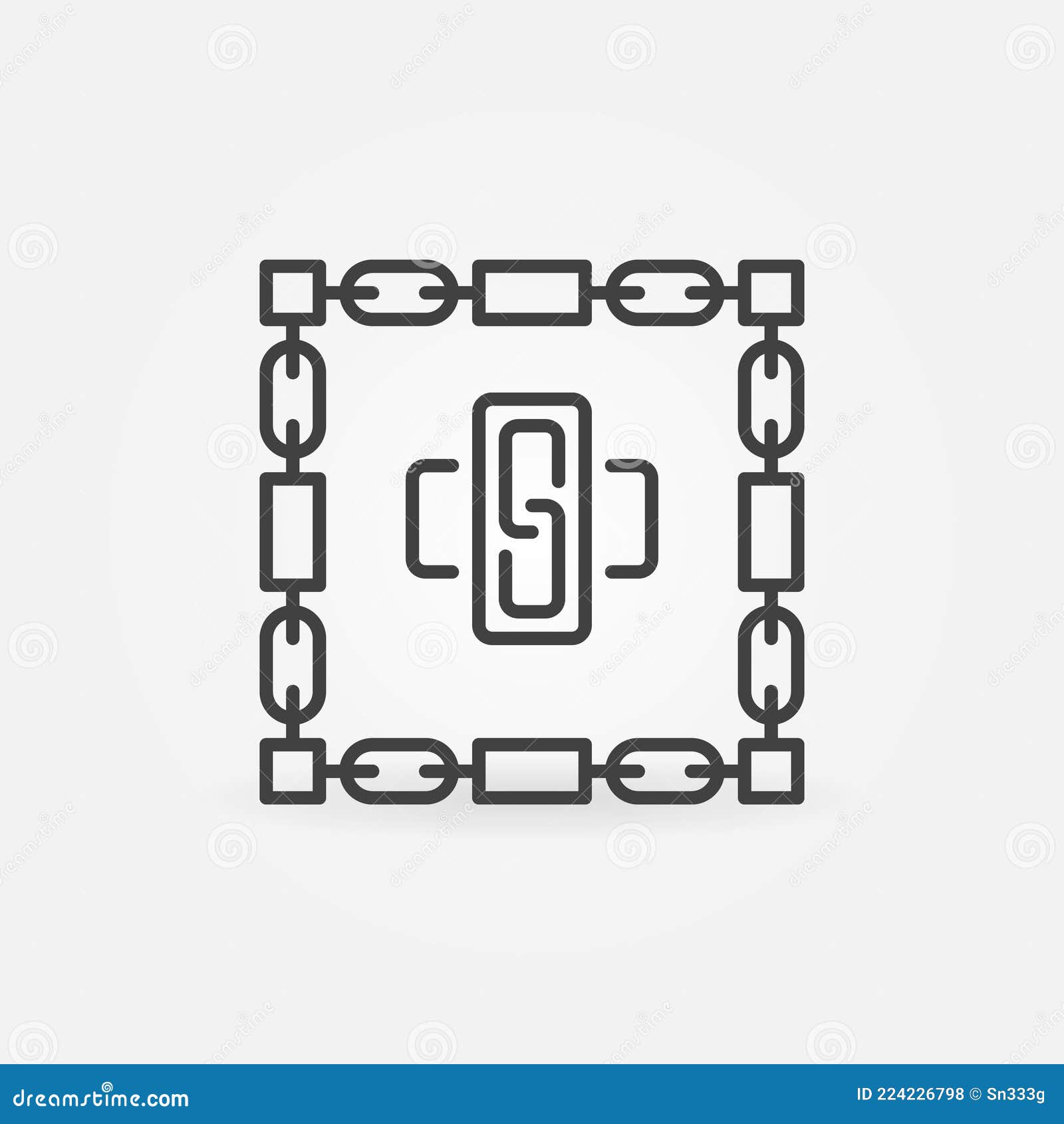 Chains and Blocks Line Icon - Blockchain Vector Symbol Stock Vector ...