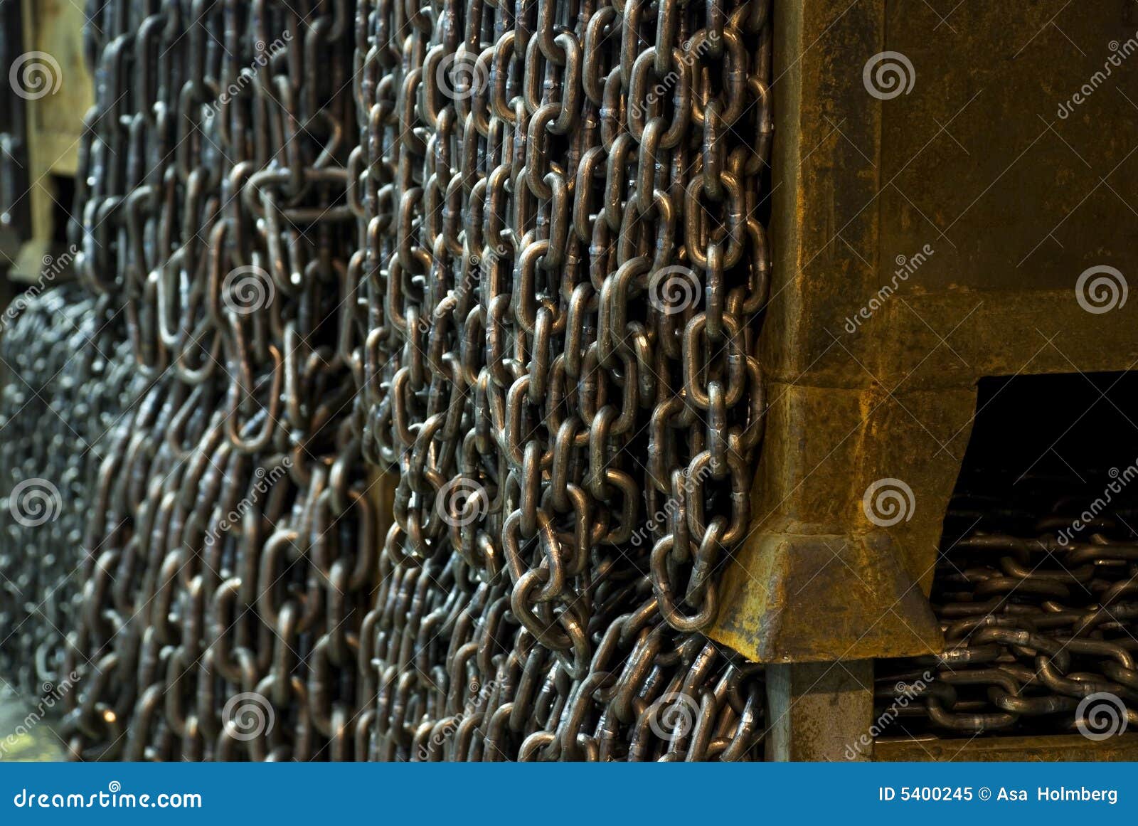 Chains in boxes stock image. Image of hanging, indoors - 5400245