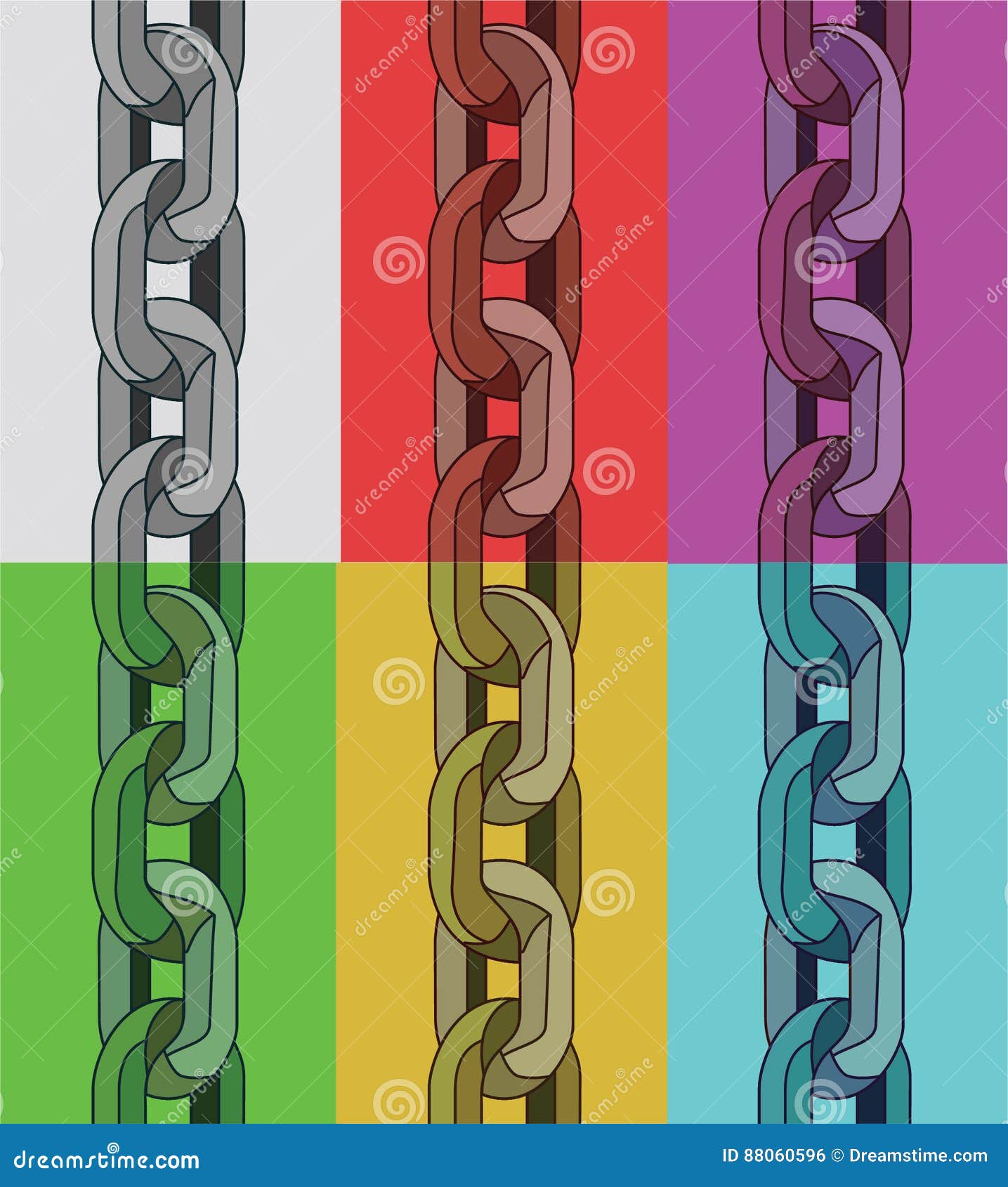 Chains with Custom Brushes stock vector. Illustration of construction ...