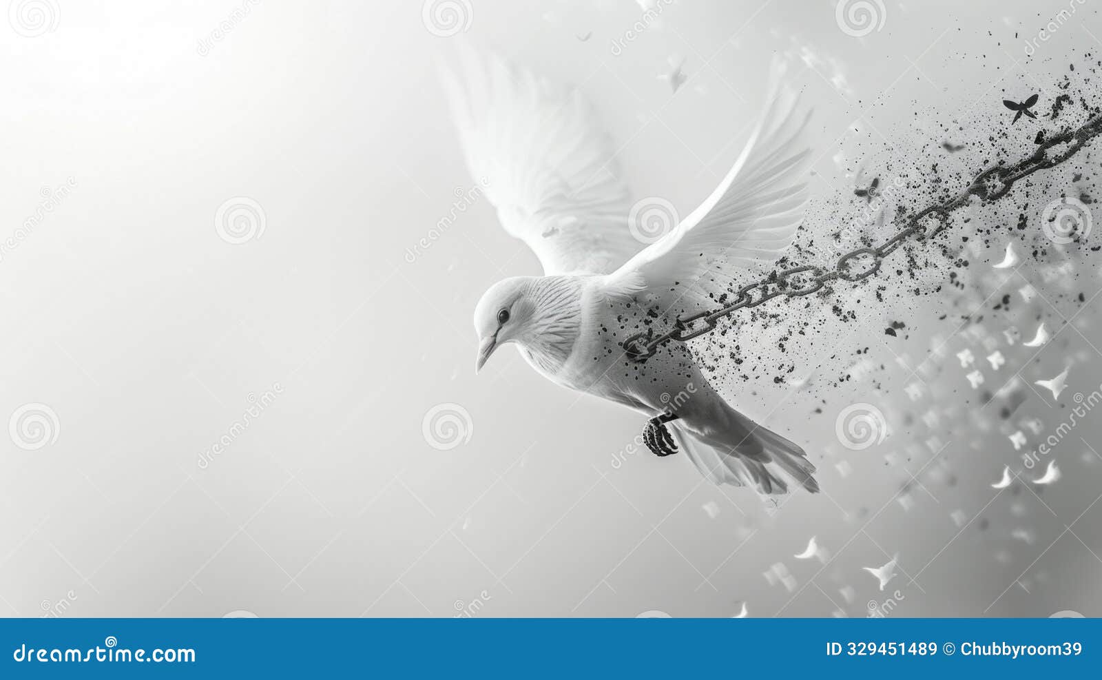 Chains Dissolve into Flying White Bird, Symbolizing Freedom and ...