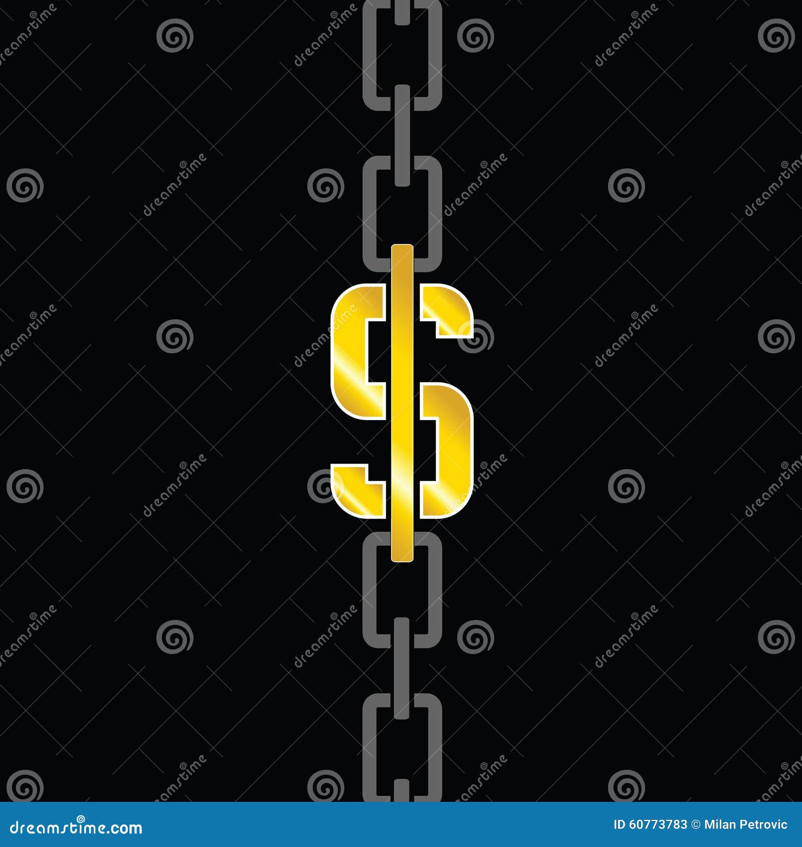Chains with Dollar Steel Vector Stock Vector - Illustration of coin ...