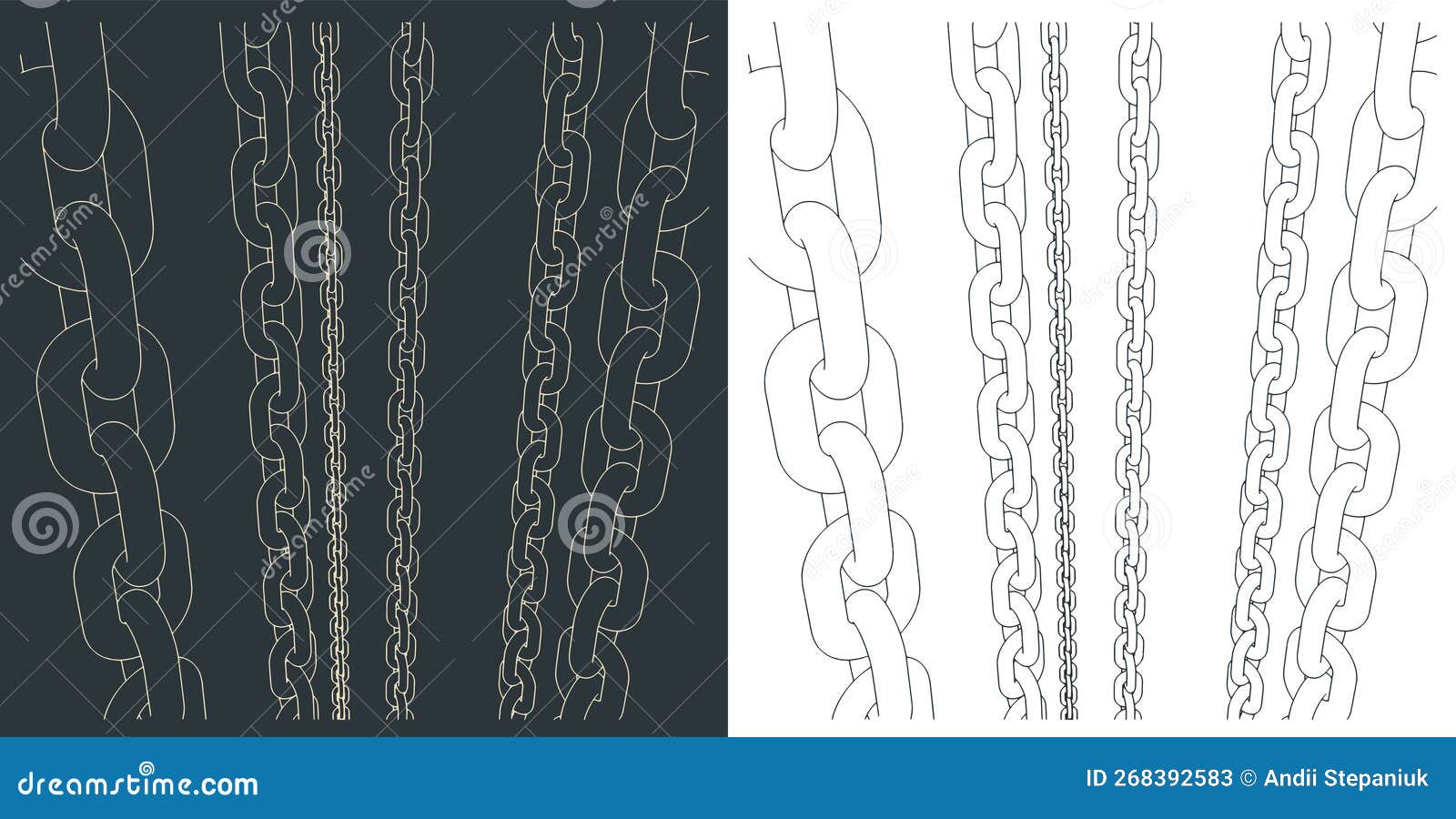 Chains drawings stock vector. Illustration of metallic - 268392583