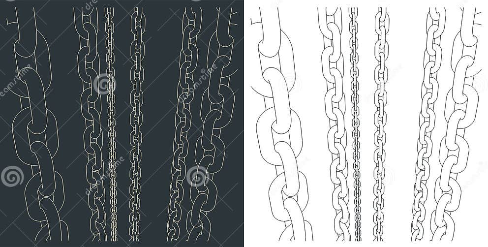 Chains drawings stock vector. Illustration of metallic - 268392583