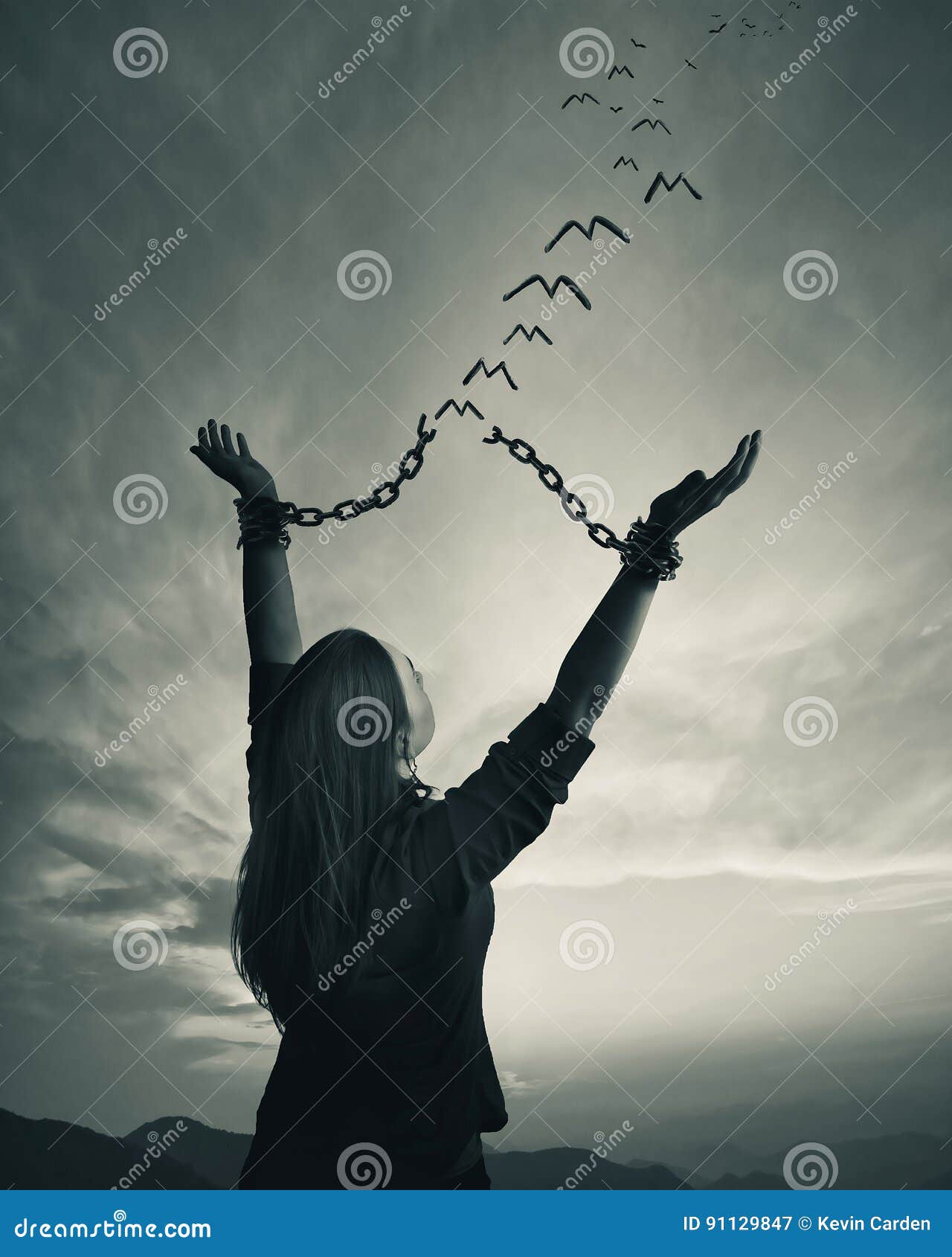 Chains and freedom stock image. Image of girl, surreal - 91129847 Chains and freedom stock image. Image of girl, surreal - 91129847