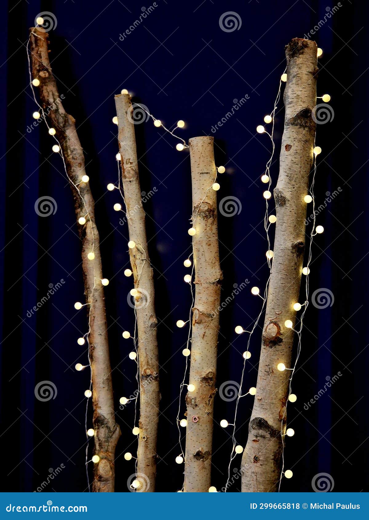 Chains of Light on a Dark Blue Background Resemble a Starry Sky at ...