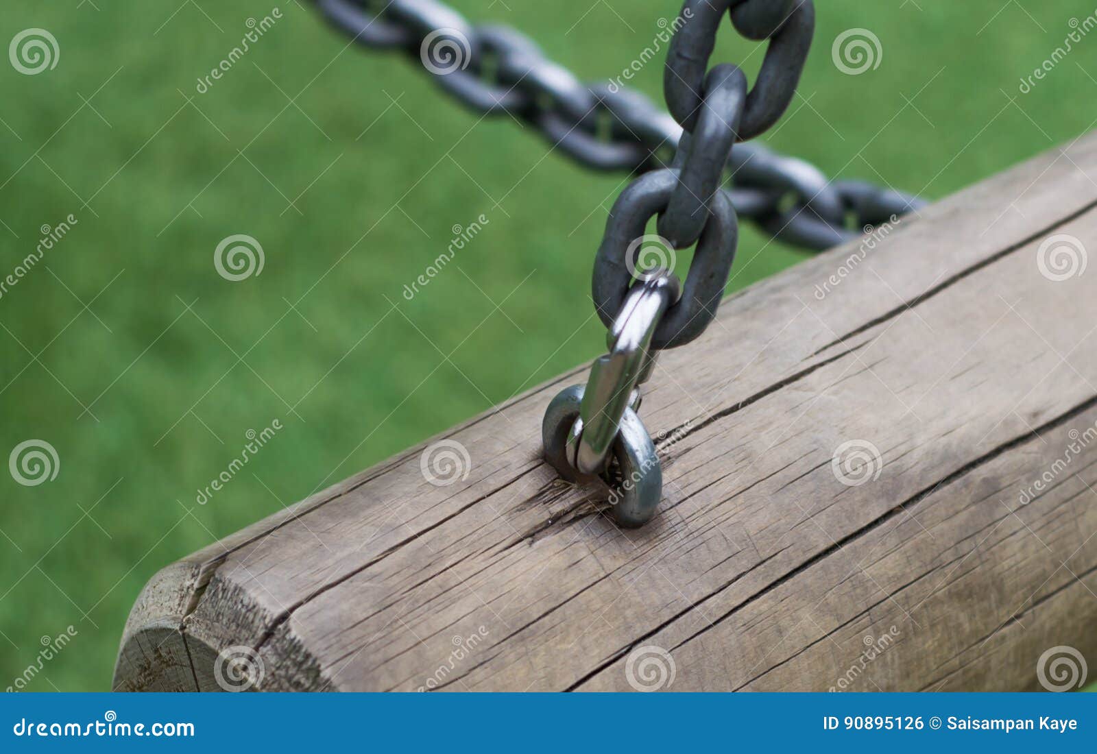 Chains lock on the log stock photo. Image of education - 90895126