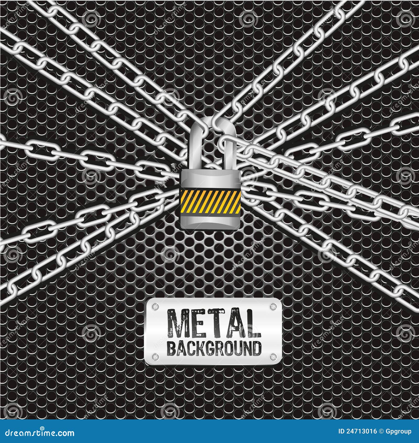 Chains locked stock vector. Illustration of element, chrome - 24713016