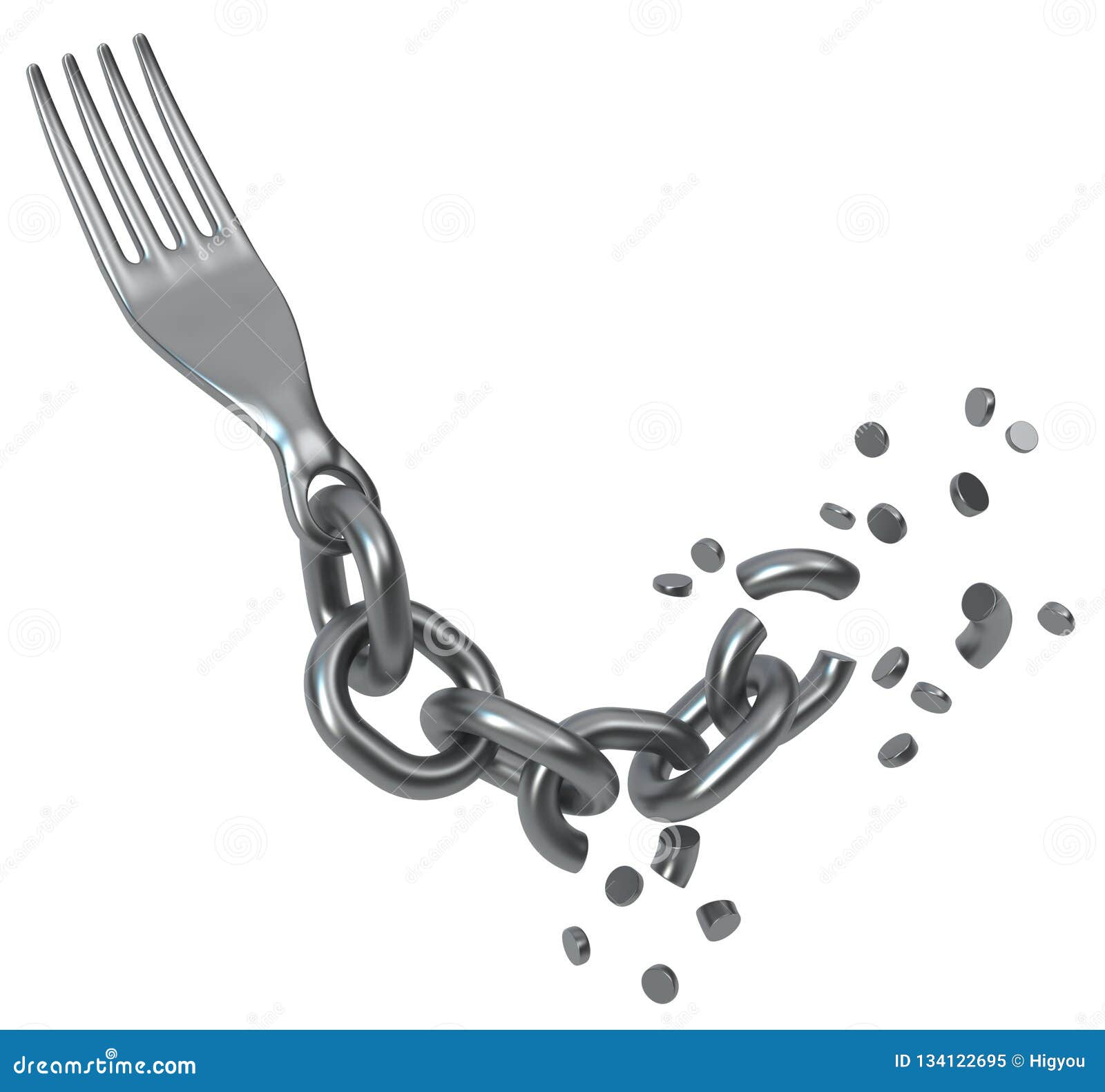 Chains Metal Break Fork stock illustration. Illustration of iron ...