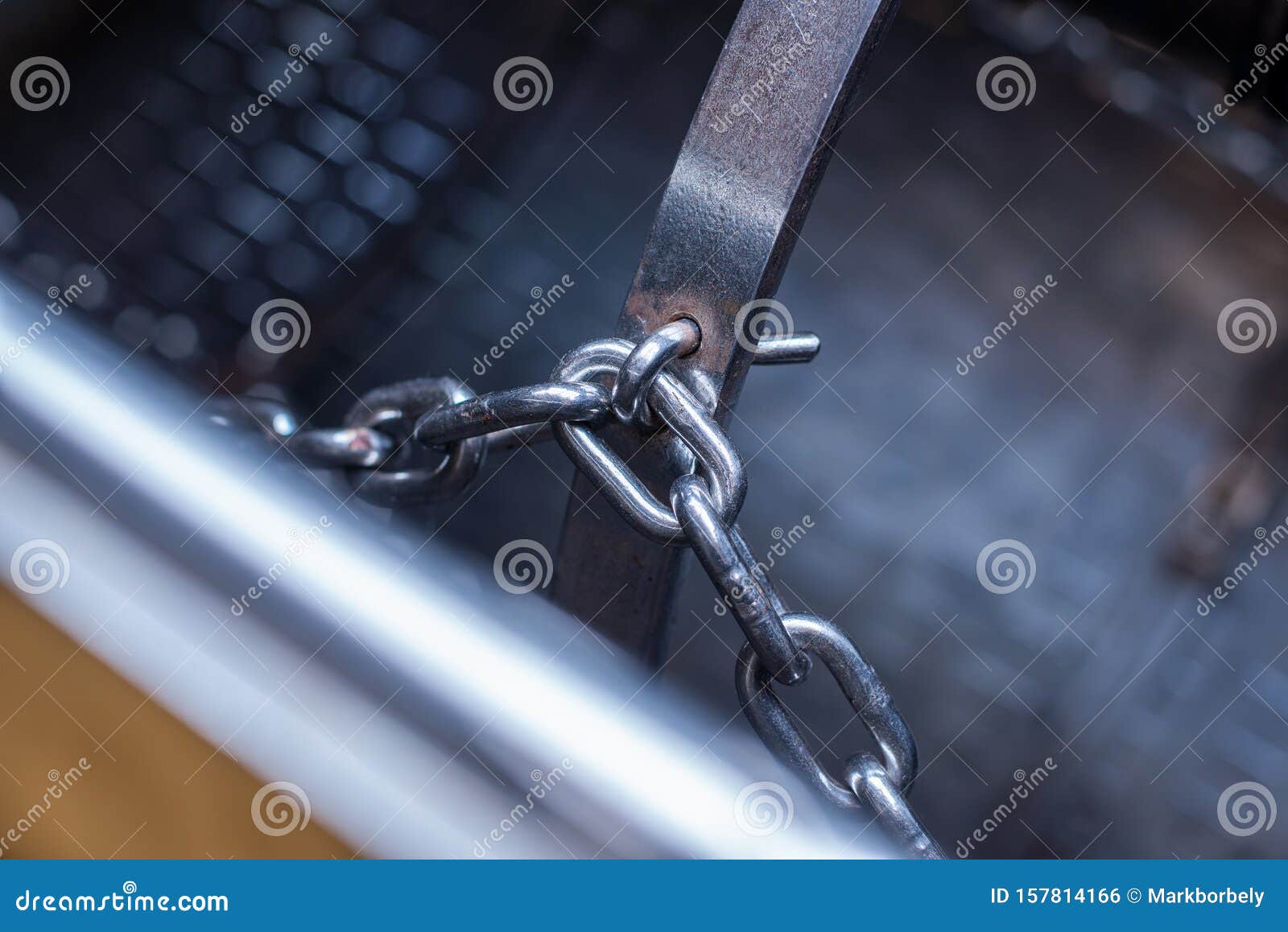 Chains of the Modern Grape Press. Rotary Drum and Press for the Vine in ...