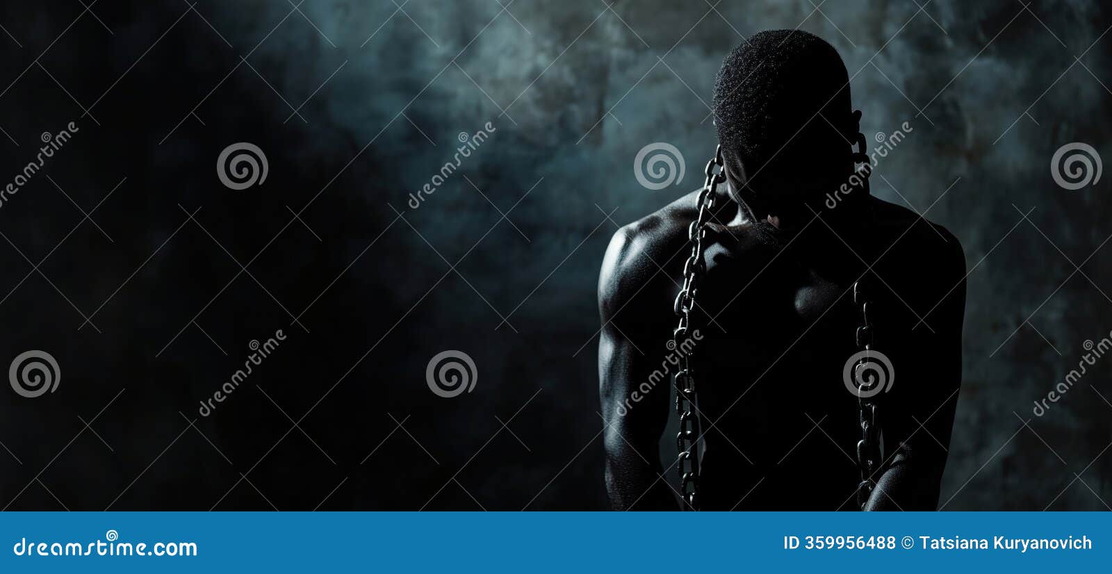 Chains of Oppression: Powerful Portrait of a Man in Shadows with Heavy ...