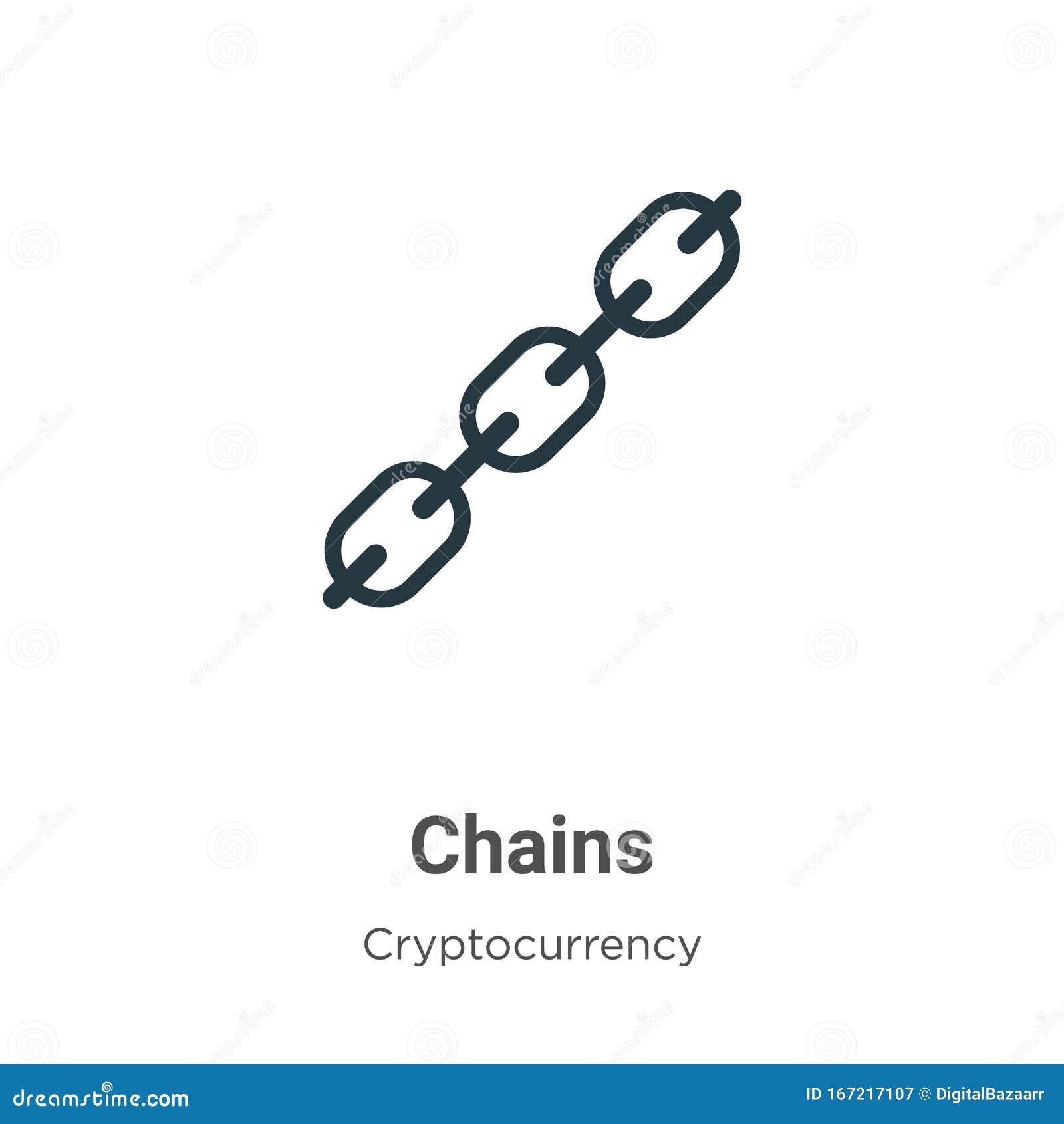 Chains Outline Vector Icon. Thin Line Black Chains Icon, Flat Vector ...