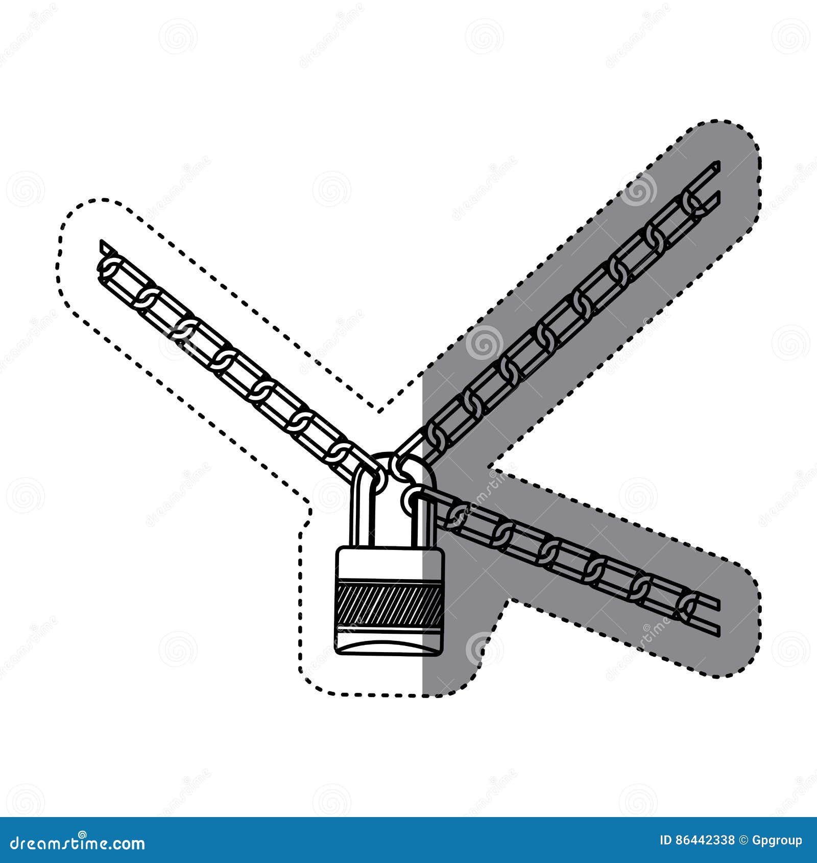 Chains with Padlock Icon Image Stock Illustration - Illustration of ...