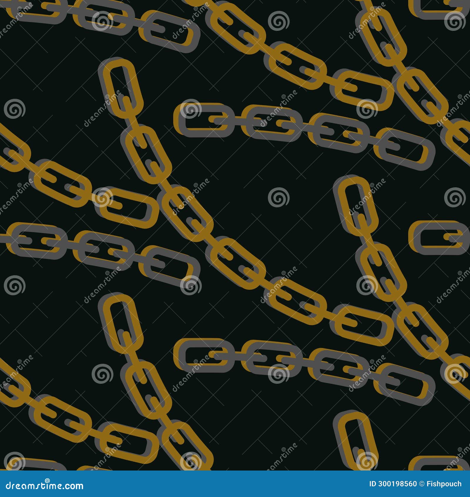 Chains Pattern Seamless Black and Gold Background. Design for Fabric ...