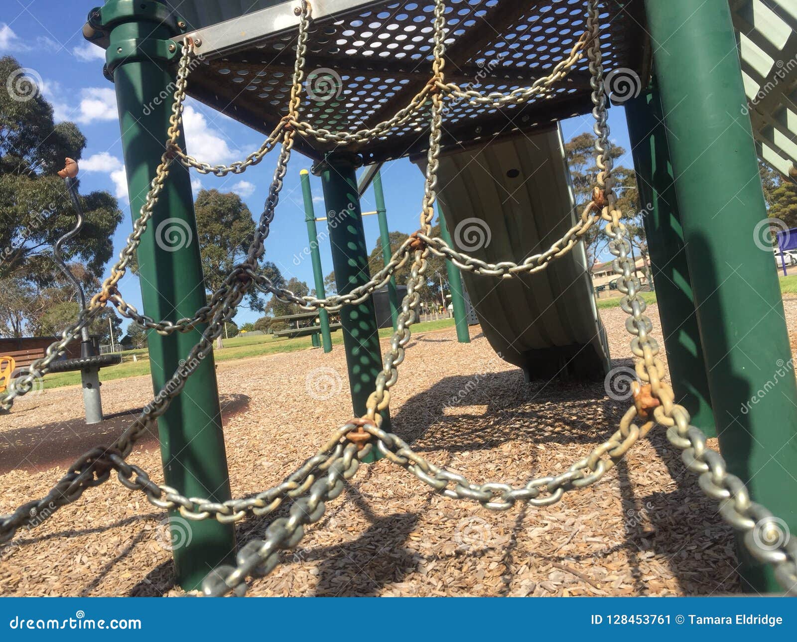 Chains at playground stock image. Image of chains, playground - 128453761