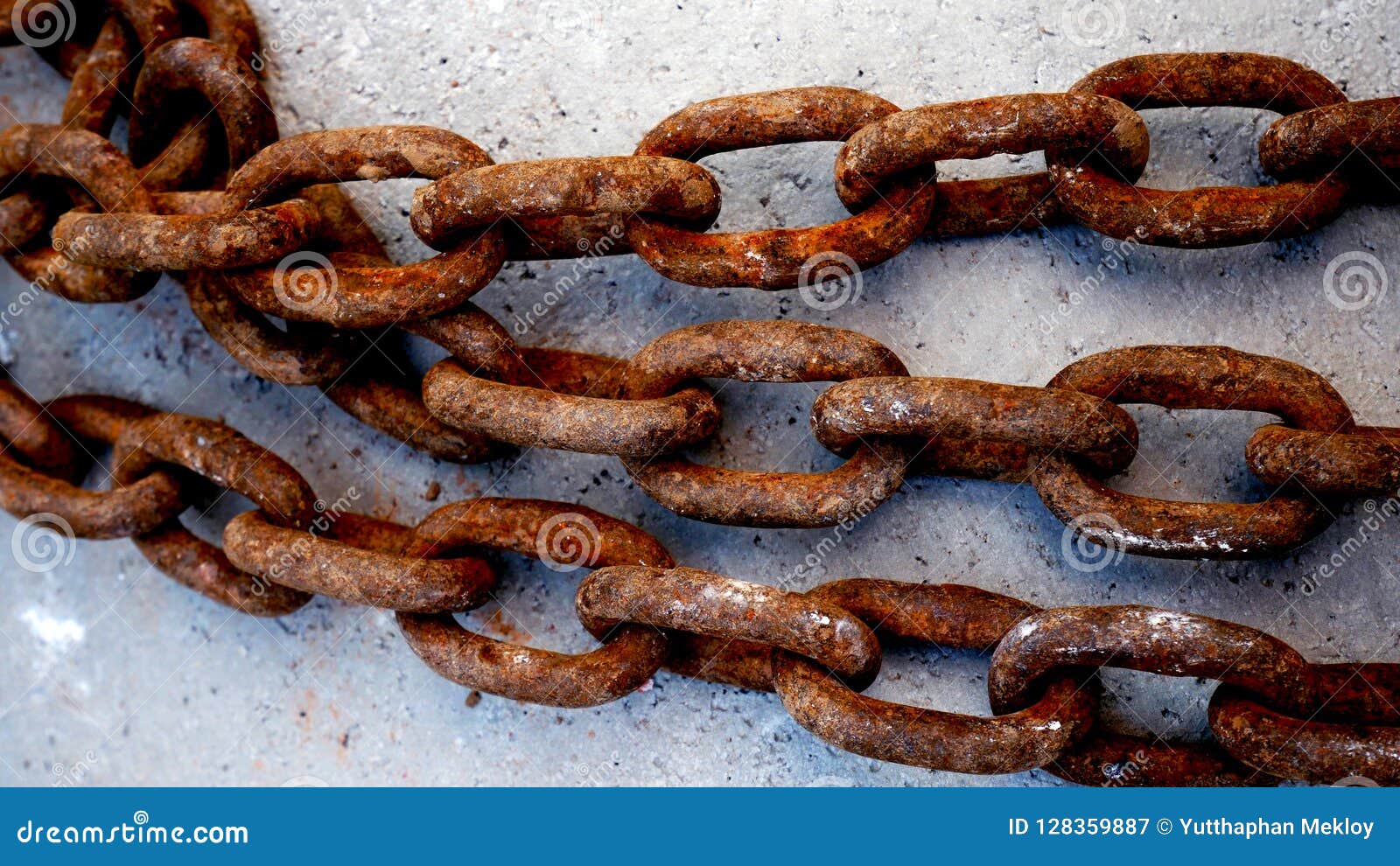 Chains with Rust on the Cement Wall. Stock Image - Image of industry ...