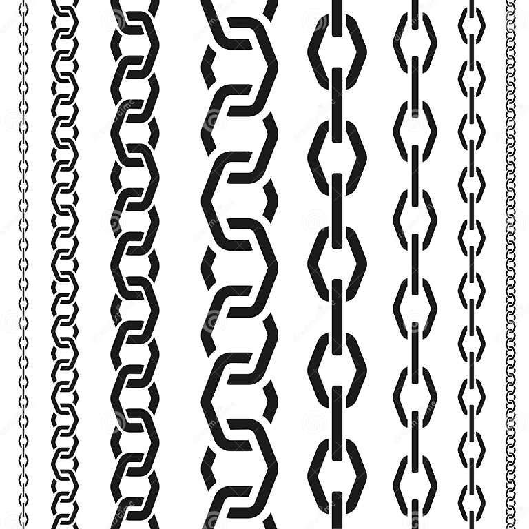 Chains Set of Different Scale, Unusual Polygonal Shape, Seamless ...