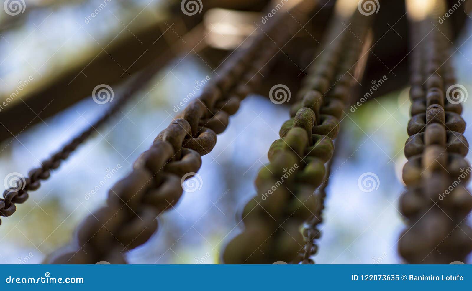 Chains Stuck Down and the Background Blurred Stock Image - Image of ...