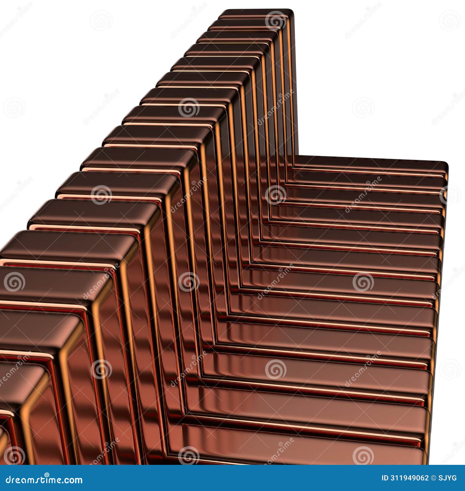 Chains of Triangular Copper Metal Objects Design Elements Shapes ...