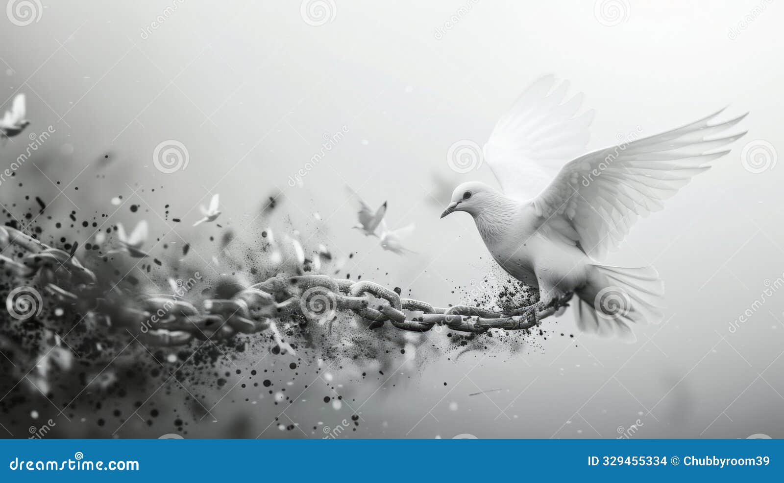 Chains Turning into Bird Symbolize Freedom, Surreal Concept Art Stock ...