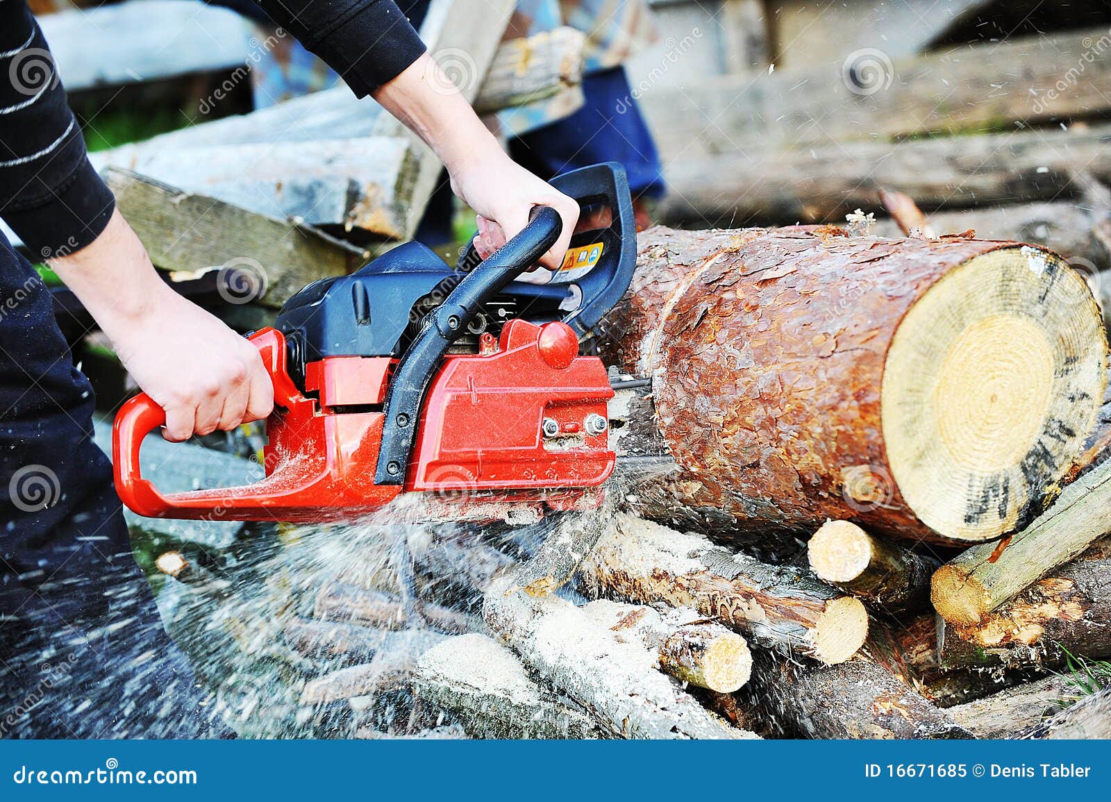 Chainsaw stock image. Image of electric, chain, hand - 16671685