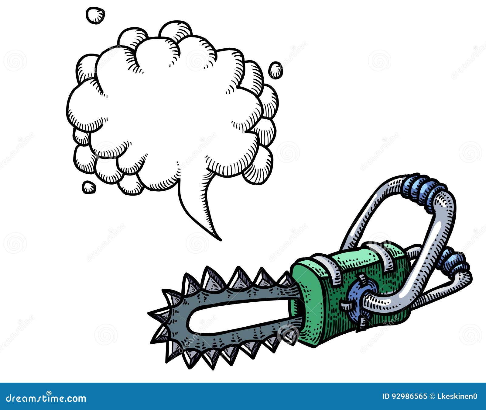Chainsaw-100 stock vector. Illustration of freehand, chop - 92986565
