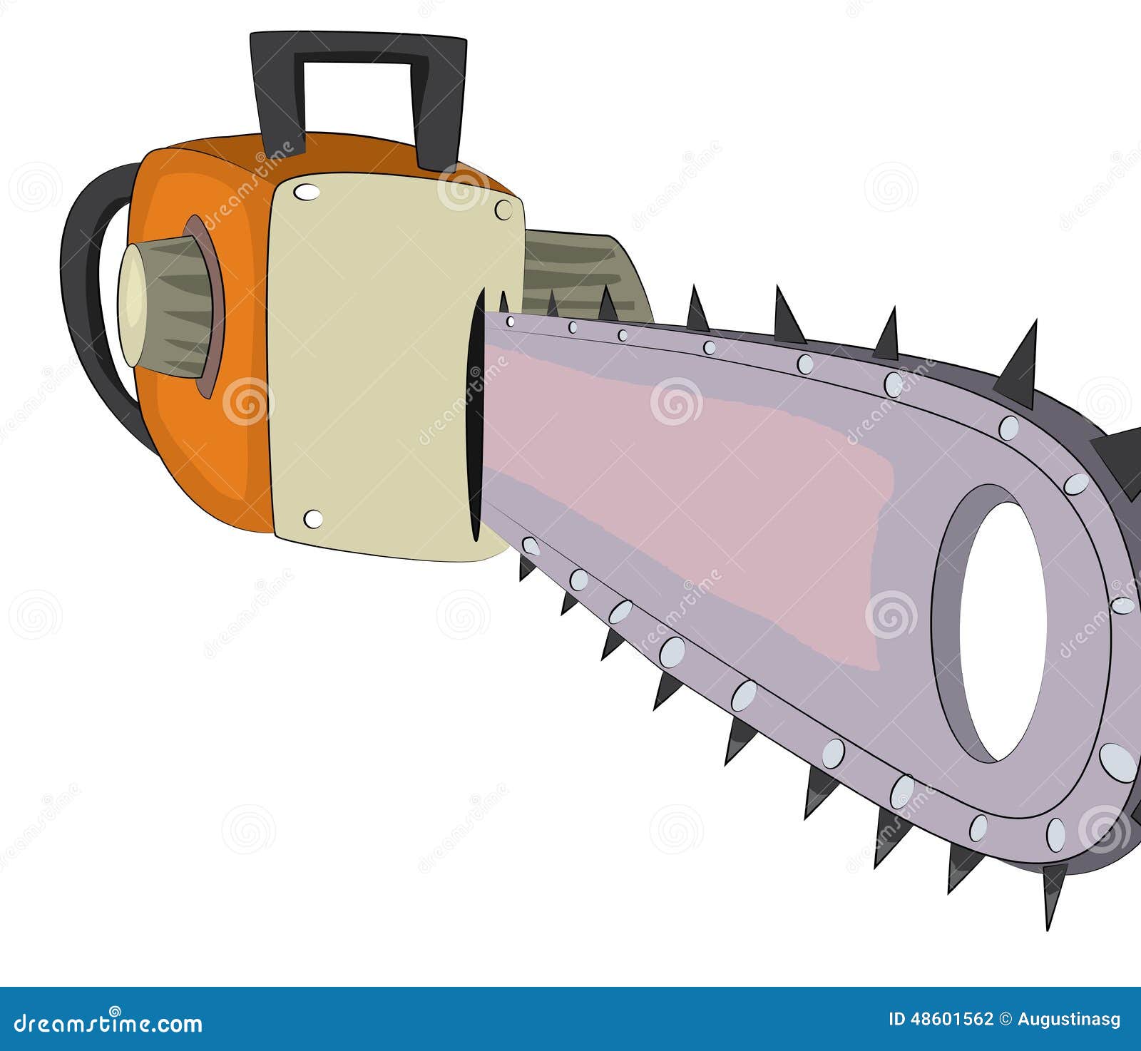 Chainsaw cartoon stock illustration. Illustration of sharp - 48601562