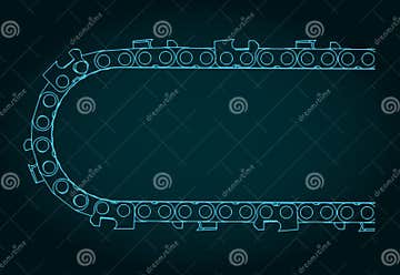 Chainsaw chain blueprint stock illustration. Illustration of tool ...