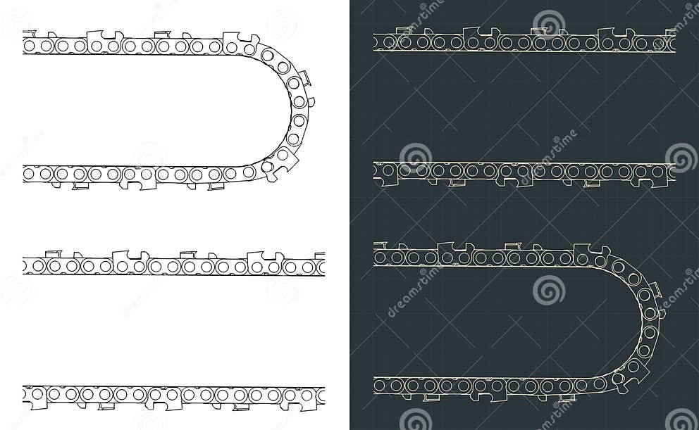 Chainsaw chain blueprints stock vector. Illustration of woodworking ...