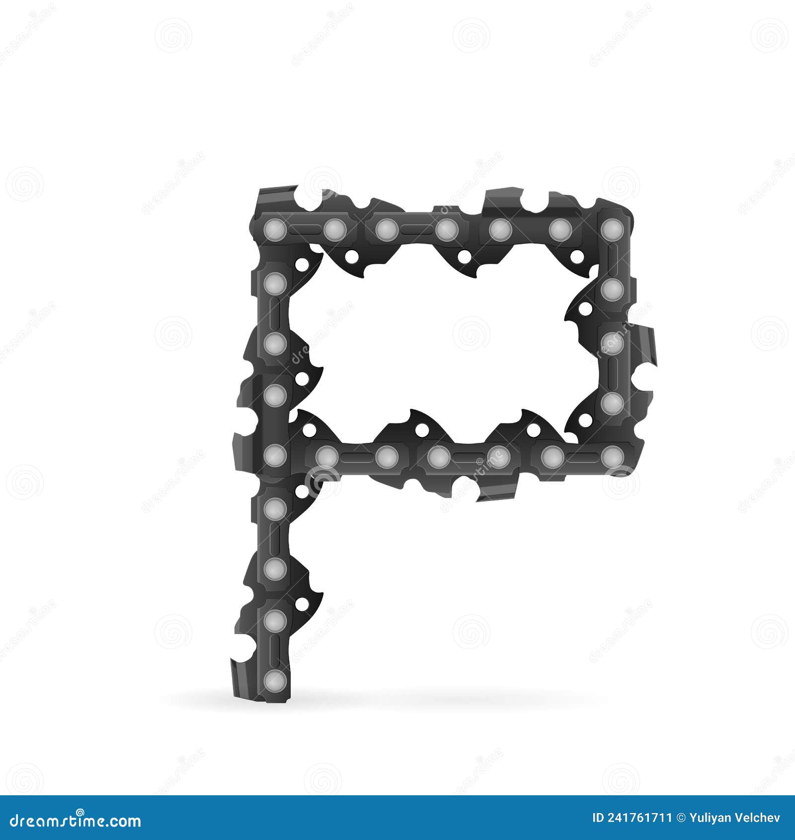 Chainsaw chain letter P stock vector. Illustration of letter - 241761711