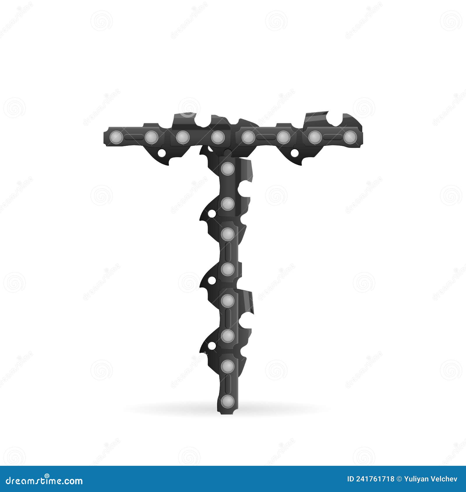 Chainsaw chain letter T stock vector. Illustration of type - 241761718
